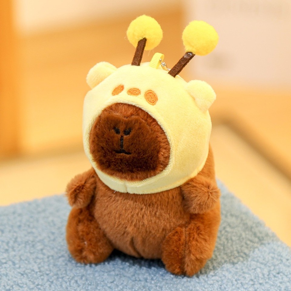Cartoon Key Chain Cute Capybara Backpack Pendant Plush Animals Toy for ...