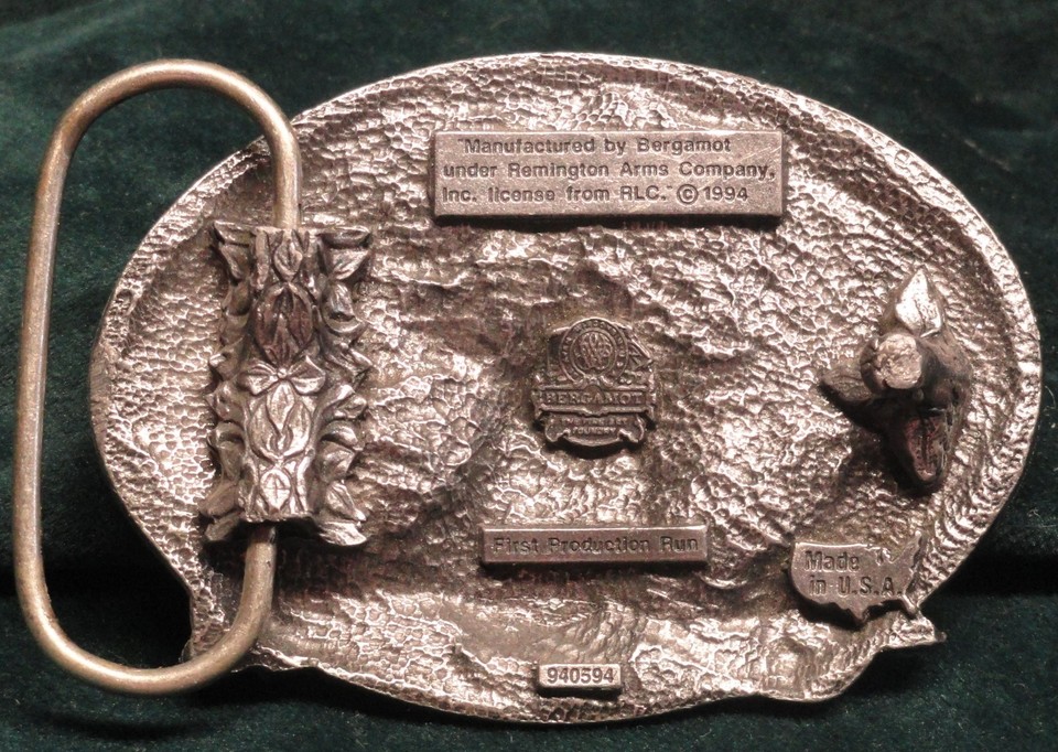 VTG 1994 REMINGTON Arms Co. 10 PT BUCK DEER Hunting BELT BUCKLE New Old ...
