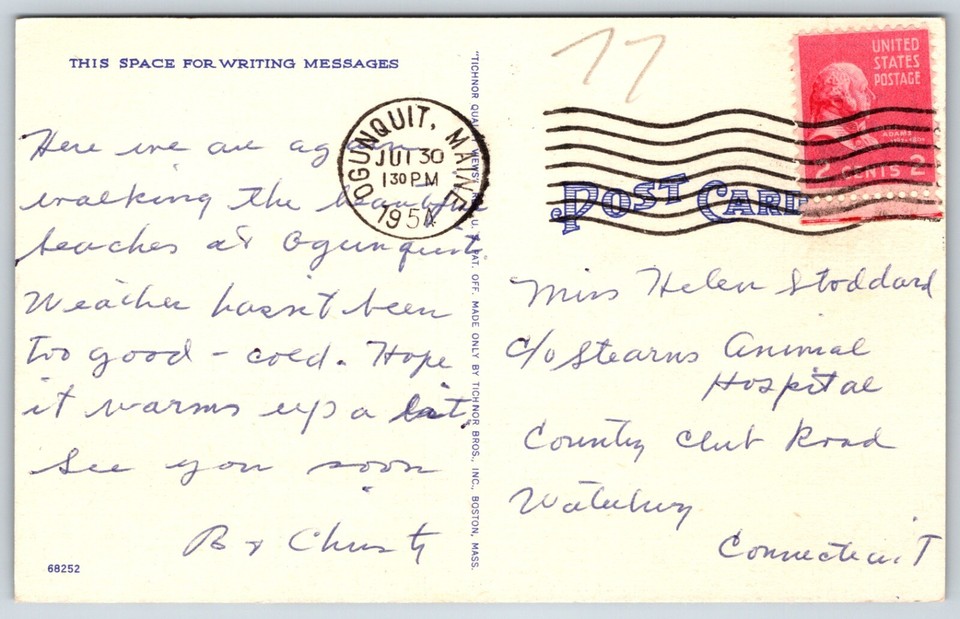 Postcard The Marginal Way, Ogunquit, Maine Posted 1954 | eBay