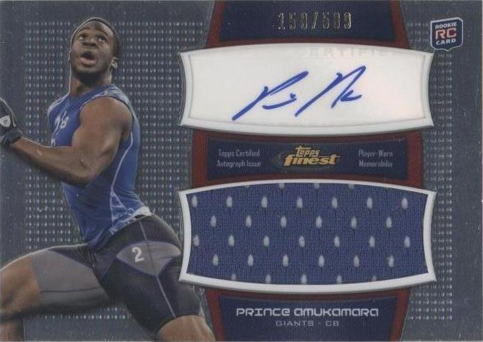 2011 Topps Finest - Autograph Jumbo Relics Prince Amukamara #AJR-PA ...