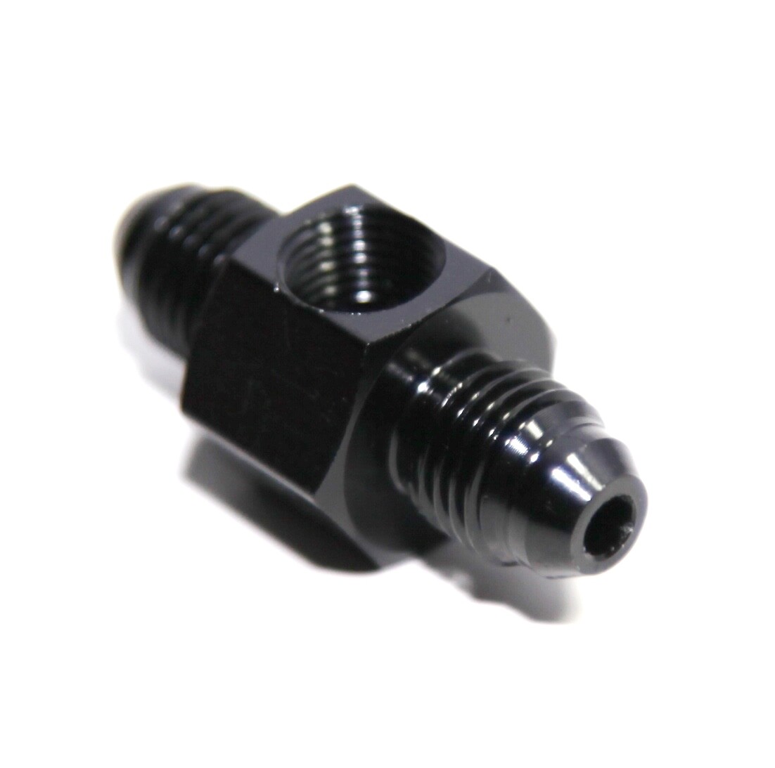 (one) Black 4AN to Male AN4 Straight Fitting Adapter + 1/8NPT Pressure ...