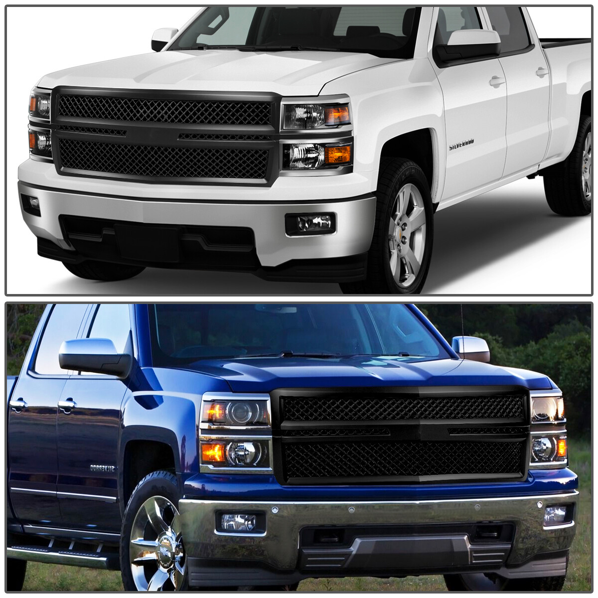FOR 14-15 SILVERADO 1500 GMT K2XX FRONT UPPER BLACK ABS SQUARE MESH ...