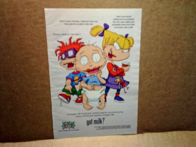1998 RUGRATS GOT MILK? chuckie,tommy,angelica AD PRINT ONLY,tv show ...