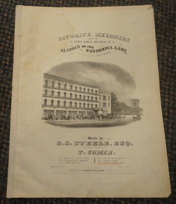 1847 Boston Museum Chinese Spectacle Aladdin Wonderful Lamp sheet music ...
