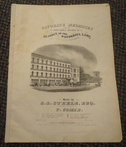 1847 Boston Museum Chinese Spectacle Aladdin Wonderful Lamp sheet music ...