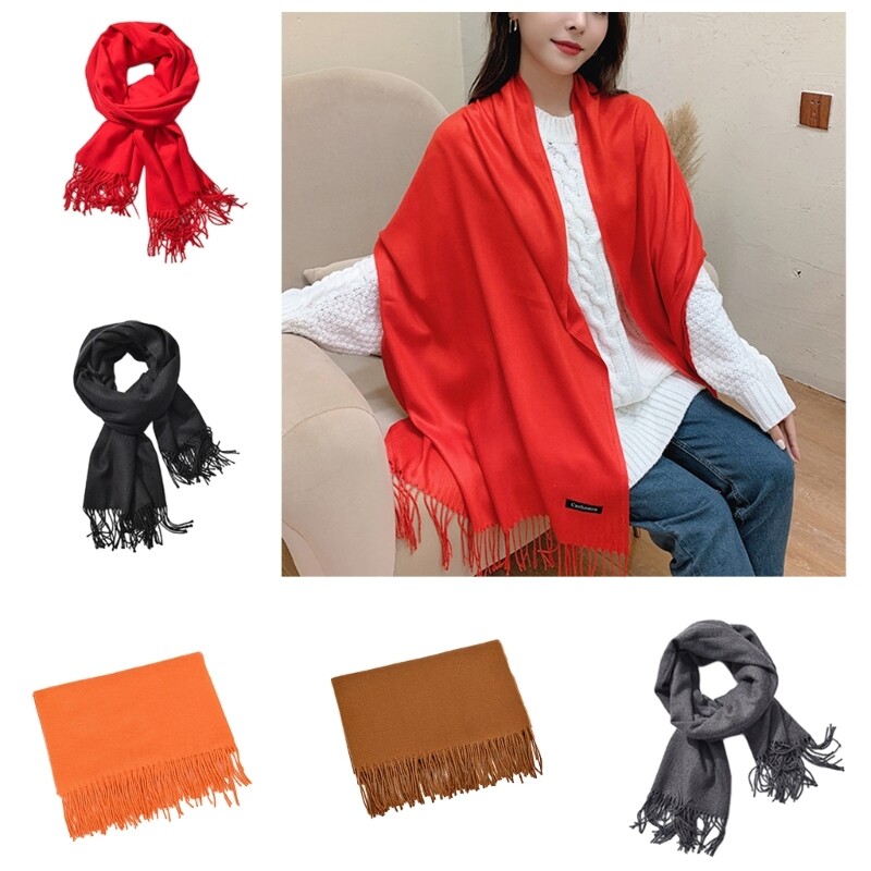 Long Scarf Winter Scarves Fringed Scarf Cold Weather Warm Neckwear ...