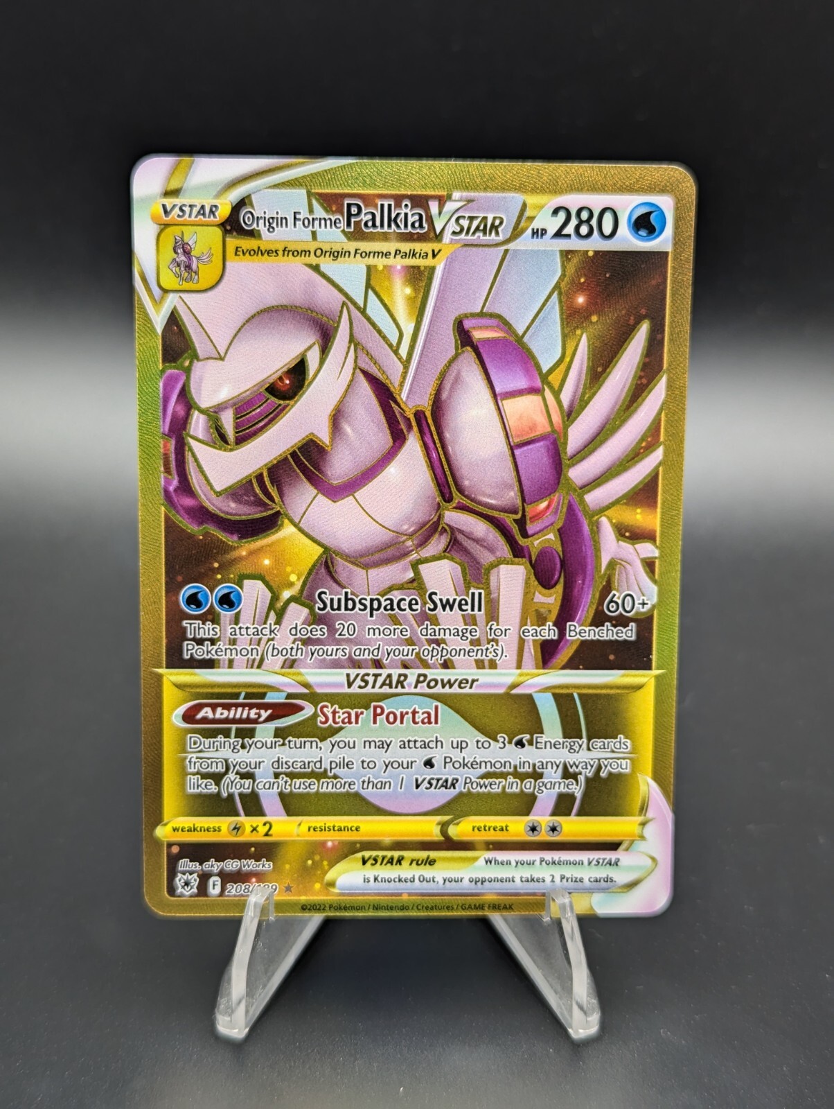 Origin Forme Palkia VSTAR 208/189 Golden Rare Astral Radiance Pokemon ...
