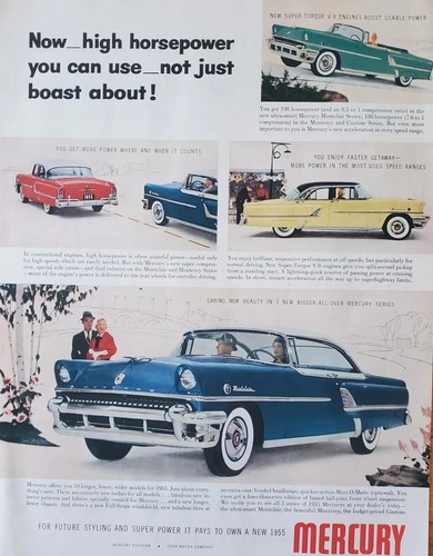 1955 Ford Mercury Montclair Monterey Custom Super Torque V8 Vintage ...