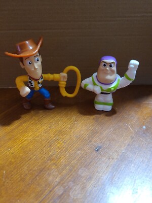 Disney Toy Story Woody And Buzz Lightyear Figures Pre-Owned 3" tall | eBay