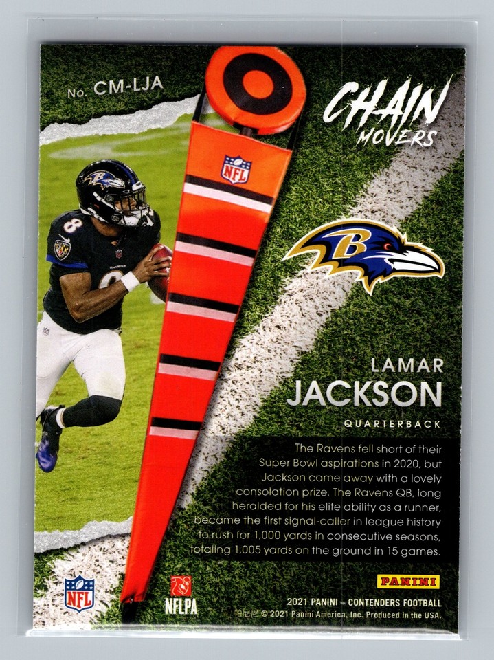 2021 Panini Contenders #CM-LJA Lamar Jackson Chain Movers Excellent | eBay