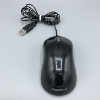 Gigabyte M5050 Glossy Black Curvy USB Wired Optical 800DPI Mouse PC MAC ...