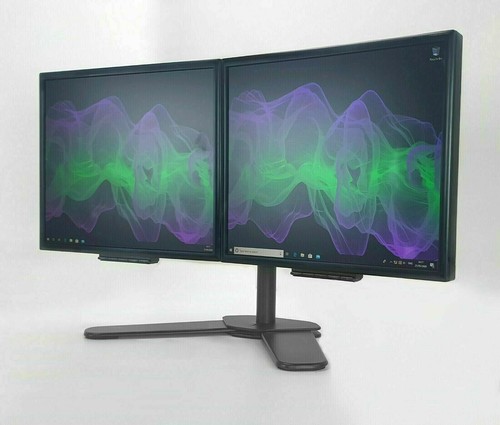 Dual Monitor Black Screen Setup Bundle 2 x 19" Square + New Stand VGA ...