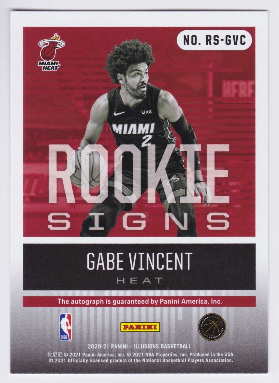 2020-21 Panini Illusions - Rookie Signs #RS-GVC Gabe Vincent (AU, RC ...