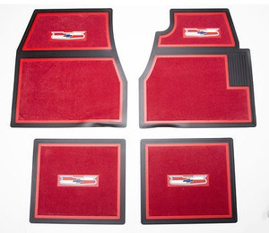 55 56 57 Chevy Red Carpet Floor Mats With Chevrolet Crest Logo 1955 ...