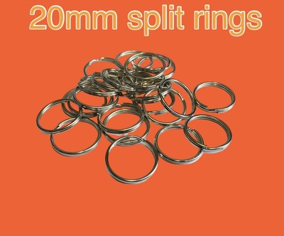 Stainless Steel Keyring Split Rings 20MM Metal Nickel Loop Hoop Key ...