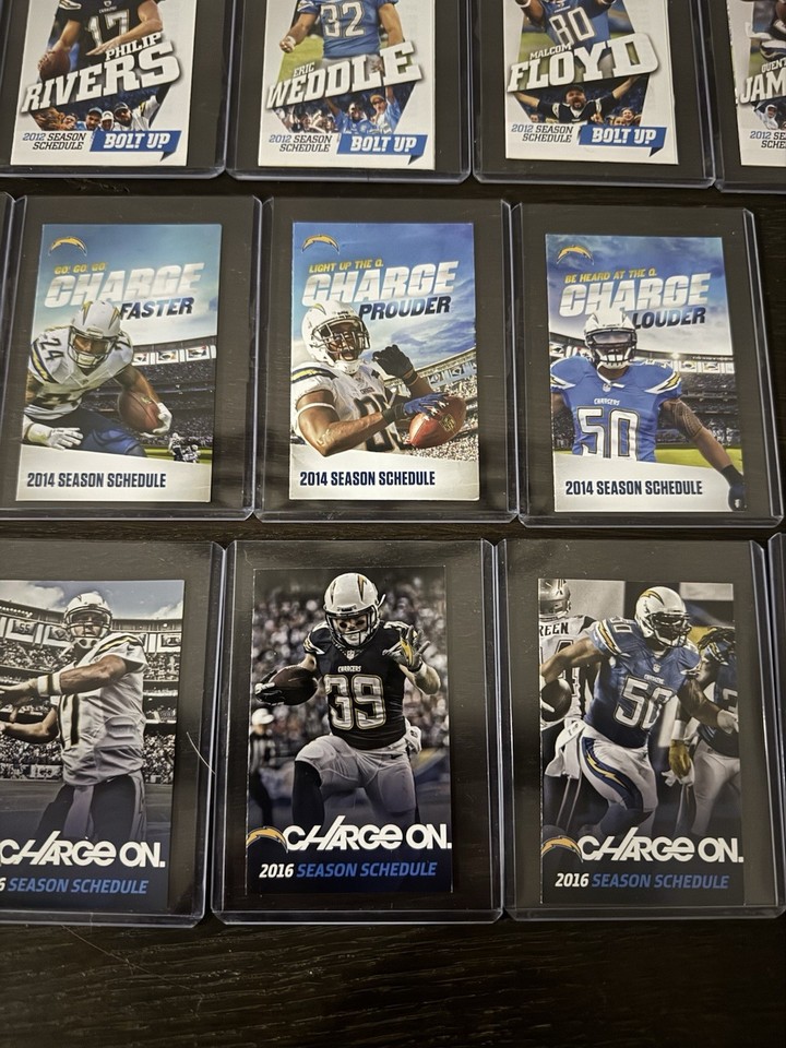 1978 to 2016 San Diego Chargers Pocket Schedule Lot All Years & Styles ...