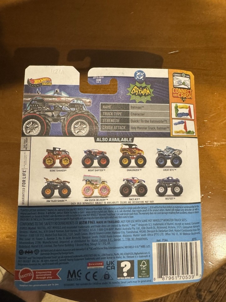 Hot Wheels Monster Truck Treasure Hunt Classic Batmobile Batman Rare ...