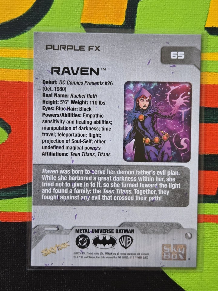 Raven- Purple FX #65- 2025 Upper Deck Skybox Metal Universe Batman ...