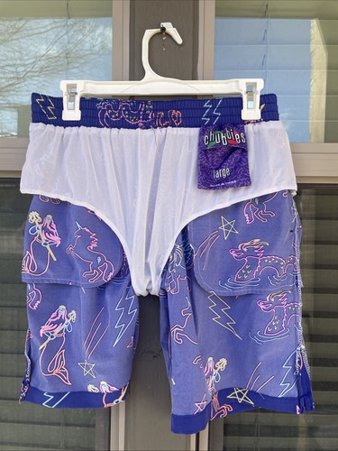 Chubbies Men’s SWIM Trunks 7” LARGE Purple Mythical Neon Mesh Liner | eBay