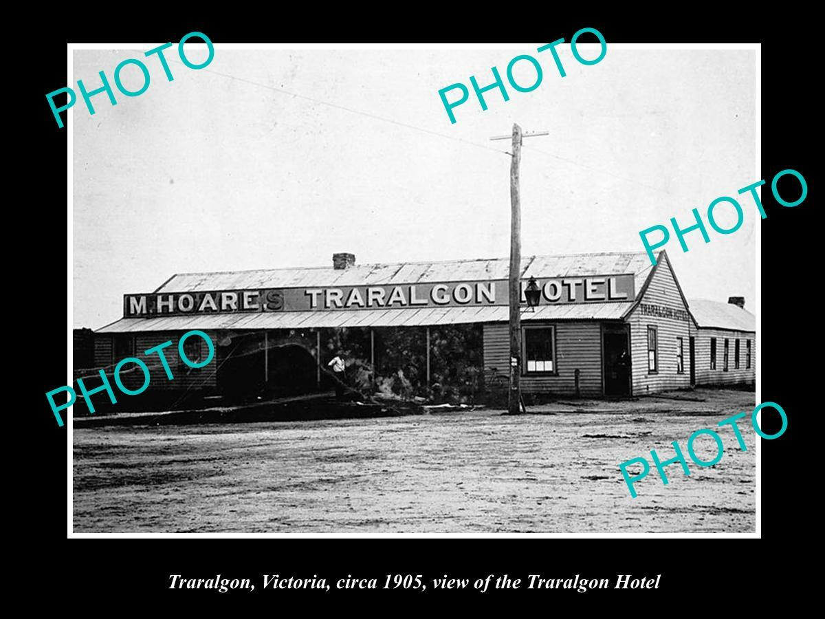 OLD 8x6 HISTORIC PHOTO OF TRARALGON VICTORIA VIEW OF THE TOWN HOTEL ...