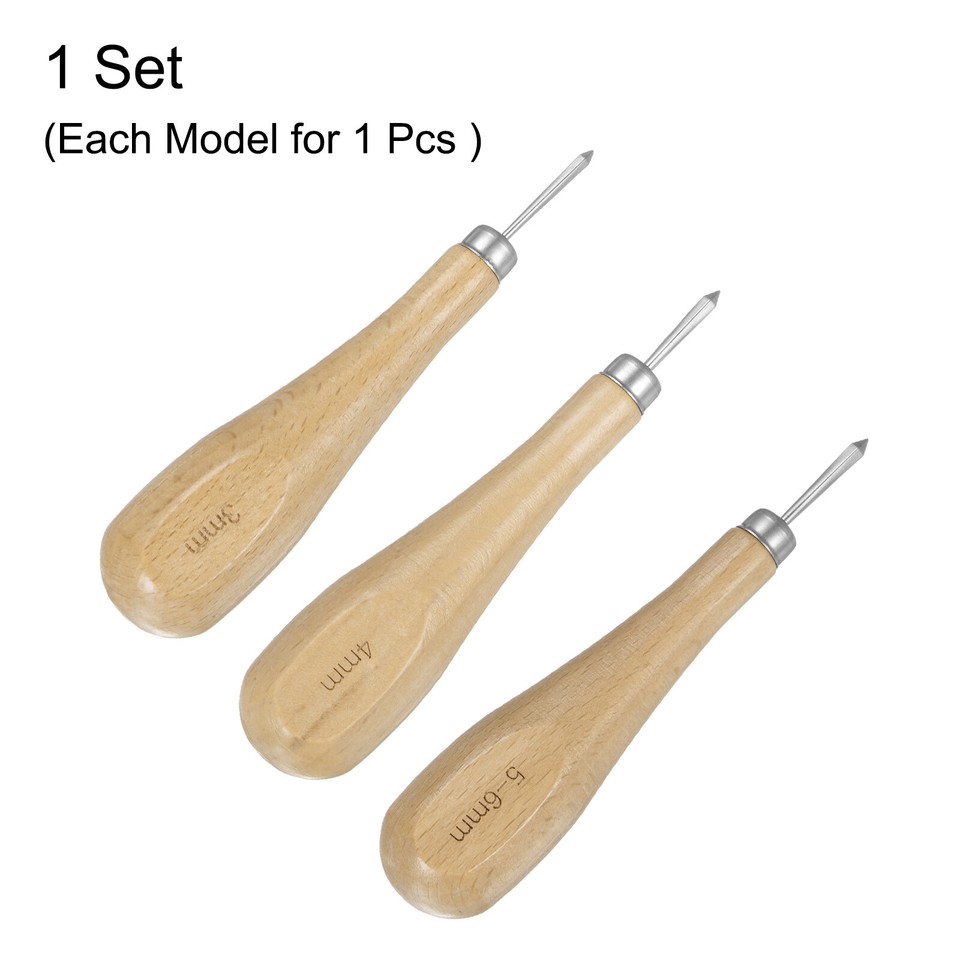 Hand Sewing Awl Set Rhombus Taper Stitch Leather Punch Hole Kit Tool ...
