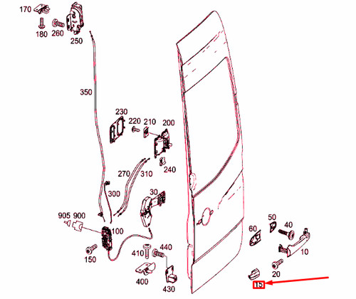 MERCEDES-BENZ SPRINTER 906 REAR PANEL DOOR HANDLE COVER A9067600020 | eBay