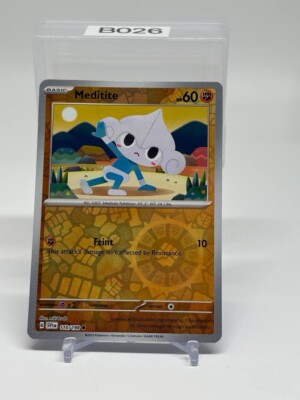 Pokemon card SCARLET & VIOLET Reverse Holo MEDITITE (110/198) Mint/NM ...