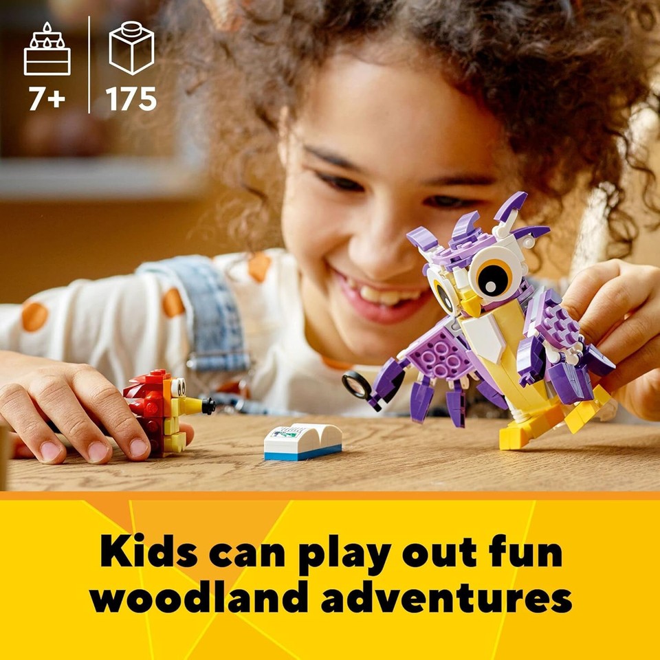 LEGO Creator 3 in 1 Fantasy Forest Creatures 31125 Rabbit Owl Squirrel ...
