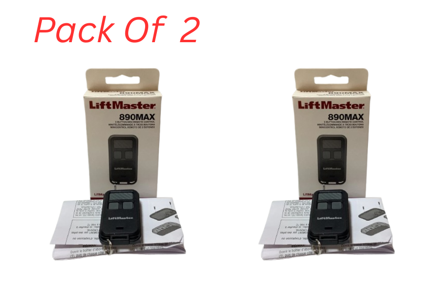 2 Pack LiftMaster 890MAX Mini 3-Button Garage Door Remote | Keychain ...