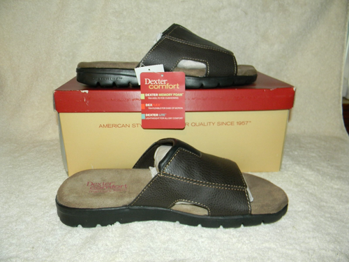Dexter Comfort "James" Brown Slip-On Sandals Slides Men's Size 9 ~ New ...