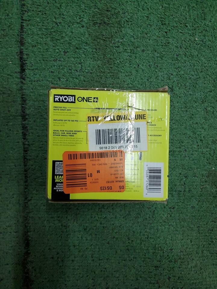 RYOBI ONE+ 18V Cordless High Pressure Digital Inflator Air Compressor ...