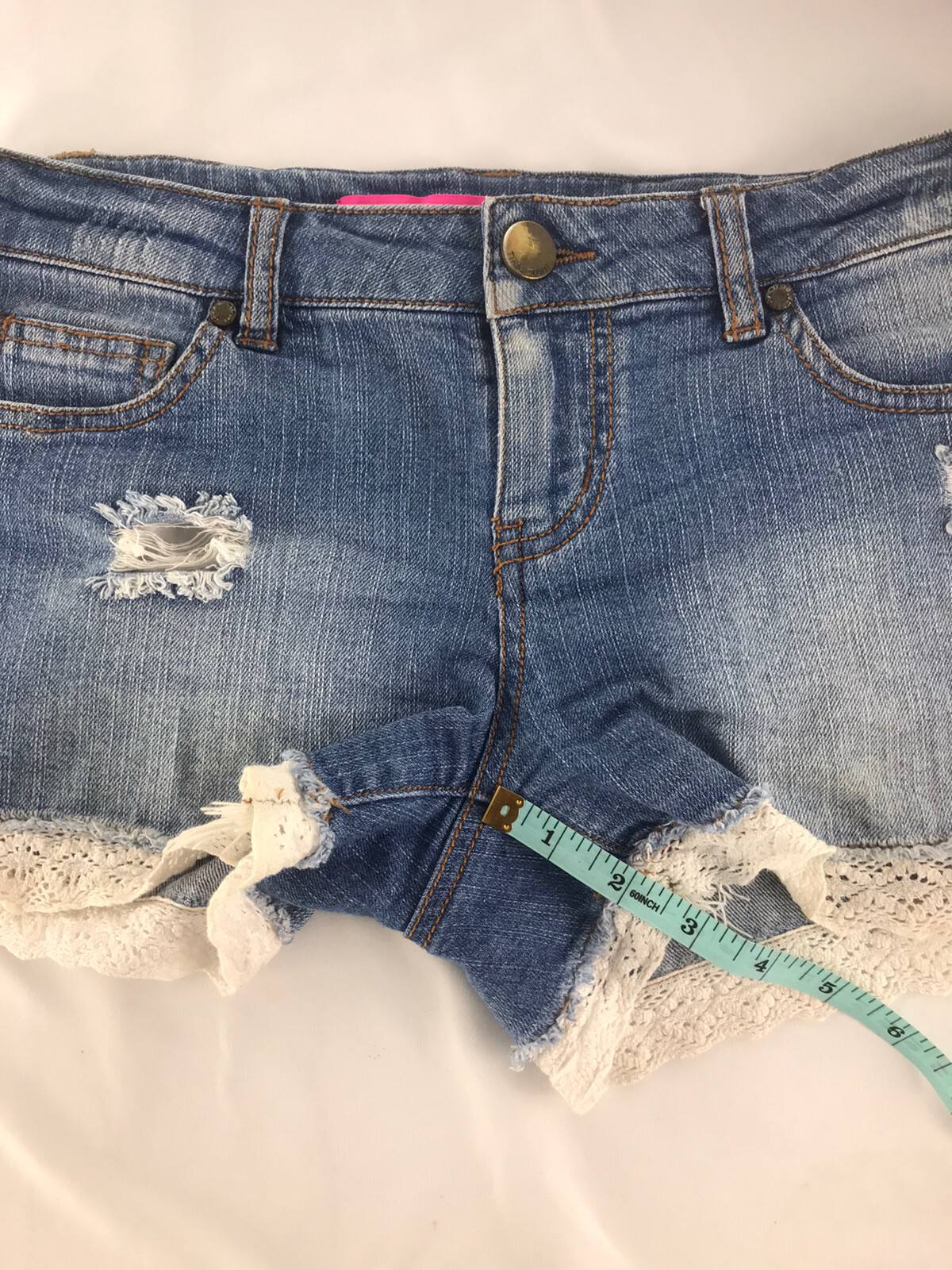 Tinseltown Womens Jean Shorts Daisy Duke Style Cutoff Lace Fringe ...