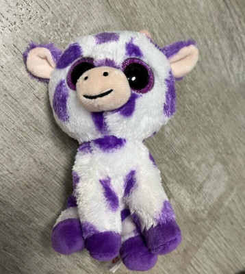 Ty Beanie Boos ETHEL the Purple & White Cow 6" Plush Stuffed Animal | eBay