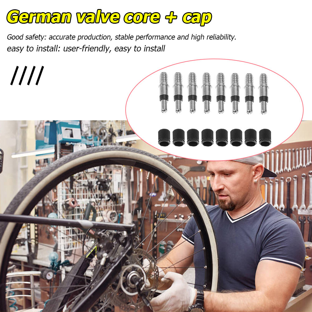 AU 8pcs EP2 German Valve Cores with Caps for Bike Bicycle Inner Tube ...