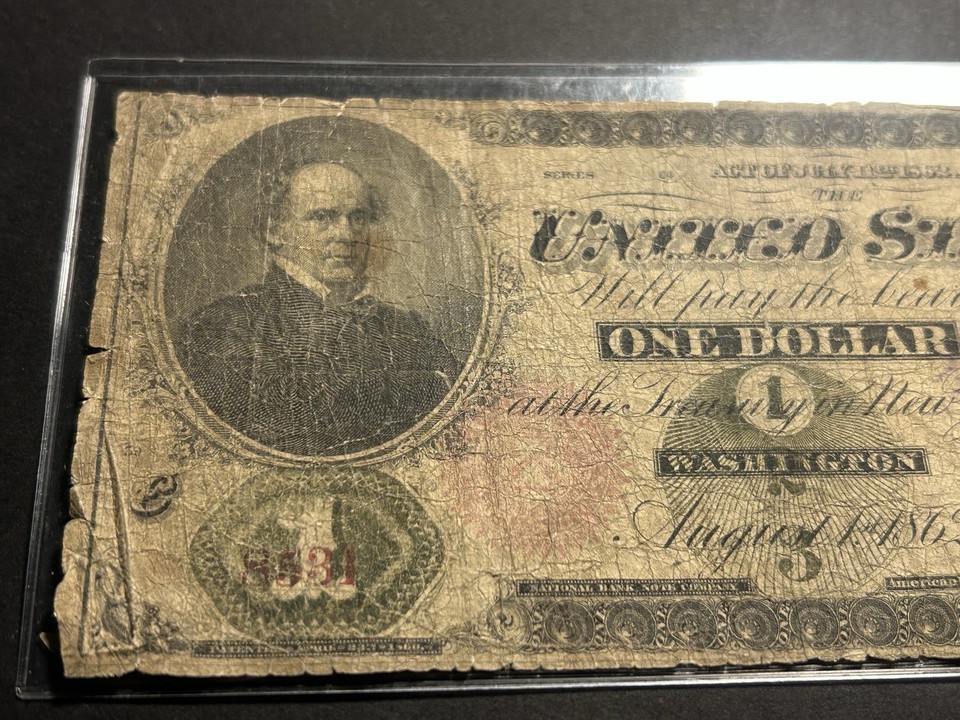 1862 $1 Legal Tender Note — Circulated — Cheap Type Example | eBay