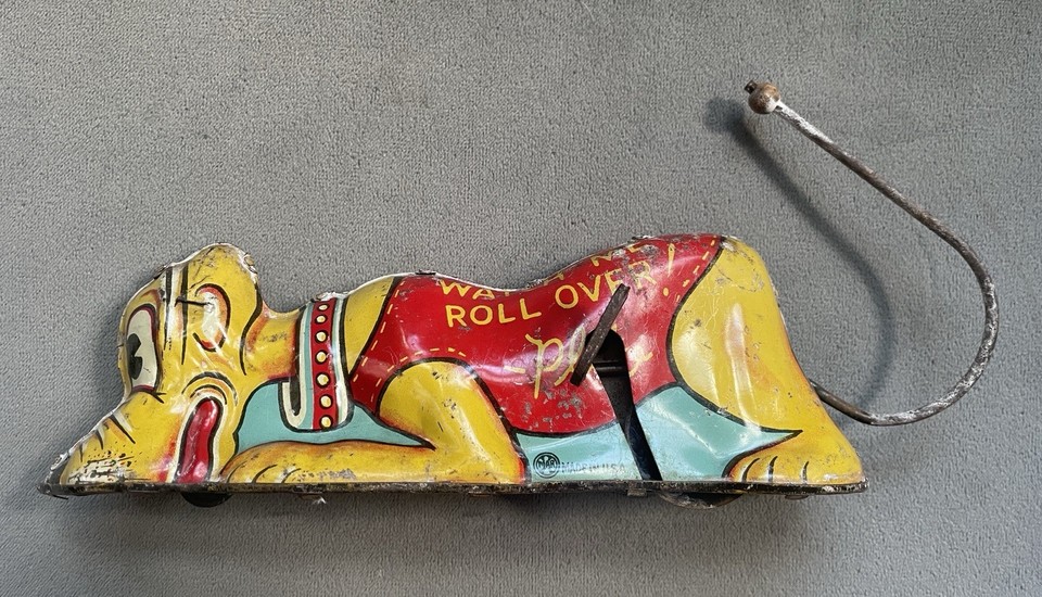 1939 DISNEY MARX PLUTO WATCH ME ROLL OVER TIN TOY | eBay