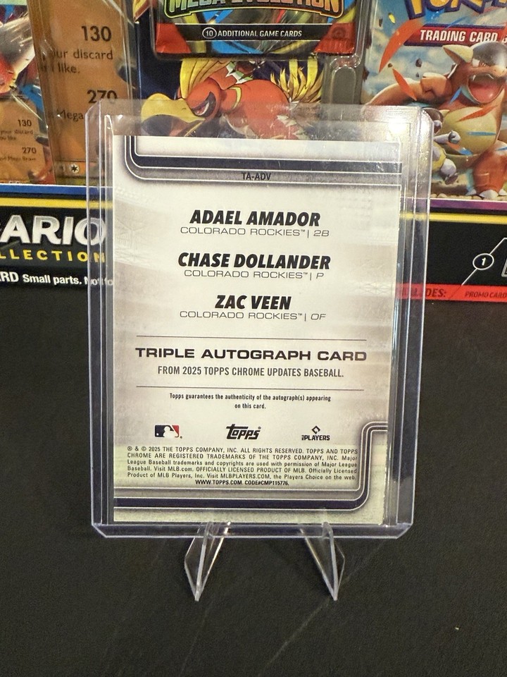 2025 Topps Chrome Update Baseball Triple Auto Zac Veen Rockies TA-ADV ...