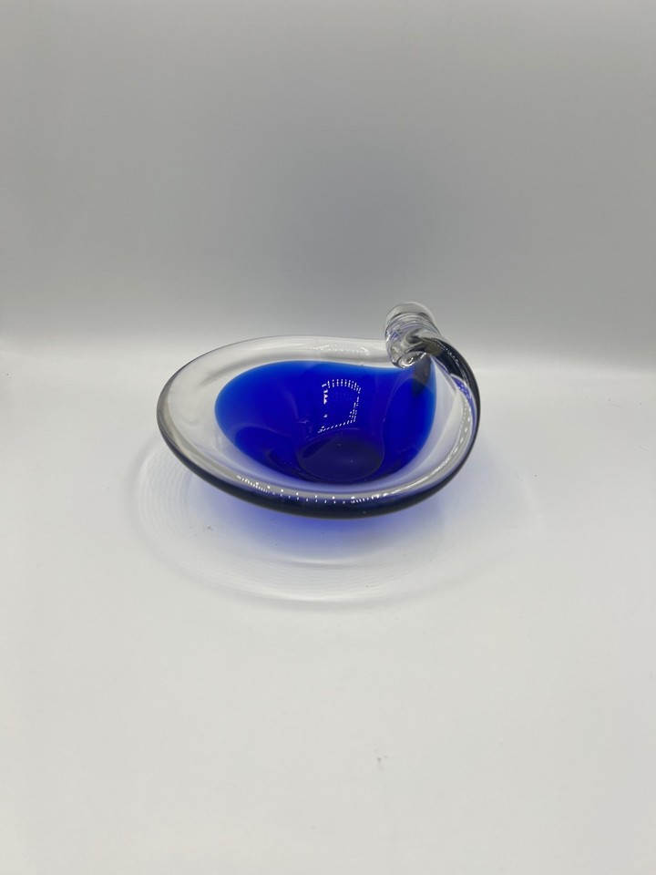 Vintage Jordan Import Murano Made in Italy Cobalt Blue Art Glass Bowl ...