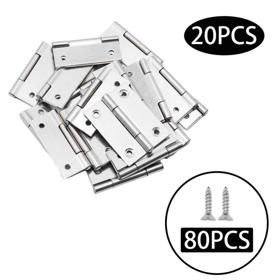 20Pcs Stainless Steel Flat Hinges 2 inch Door and Window Hinges Mini ...