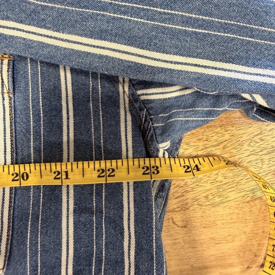 Rare Vintage Playboy Blue Jeans Men’s Striped Denim Shirt M – Classic ...