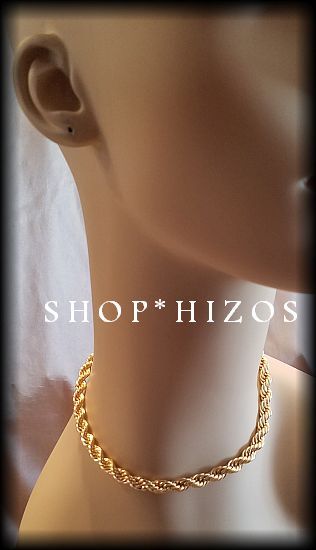 GOLD 5MM 8MM THICK FAT HEAVY TWISTED ROPE CHAIN 16" 18" 21" 25" 30 ...