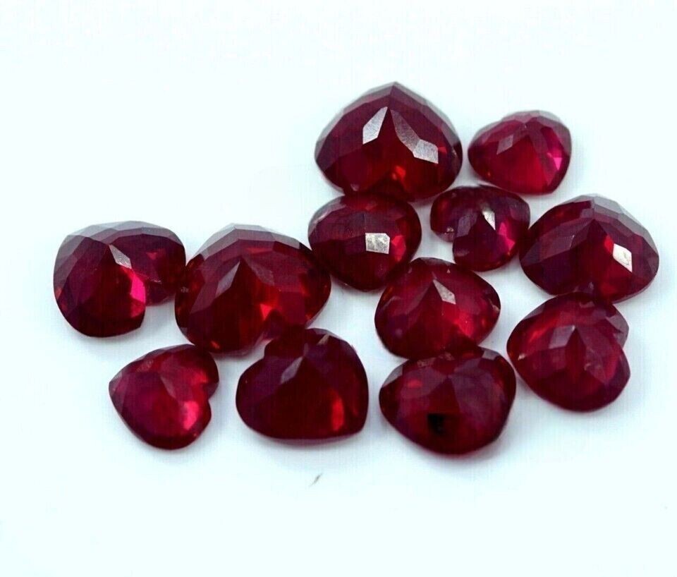 Natural 220 Ct Burmese Certified Red Ruby Flawless Lot Heart Cut Loose ...