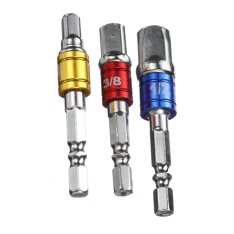 7PCS Impact Drill Bit Socket Adapter Set Extension Driver Bar Hex 1/4 ...