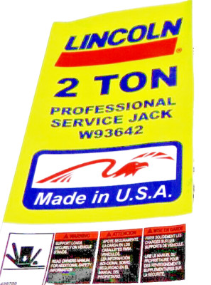 Original Jack Decal model Number HW93642-2 ton Made in the USA floor ...