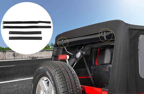 Soft Top Sunrider & Window Roll Up Snap Straps For Jeep Wrangler JK ...