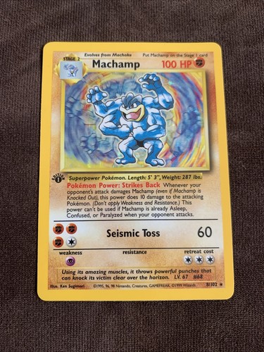 Pokemon MACHAMP 1st Edition Stage 2 HOLO RARE Lightly Played 8/102 | eBay