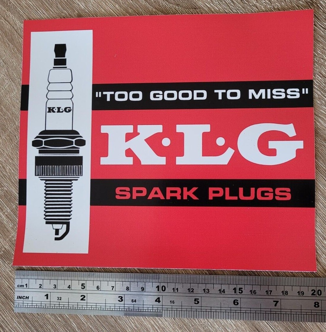 Car Sticker - KLG Spark Plugs - Rectangle- 200mm Width - Graphic ...
