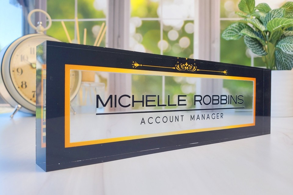 Custom Office Decor Personalized Acrylic Plaque Name Plate for Desk ...