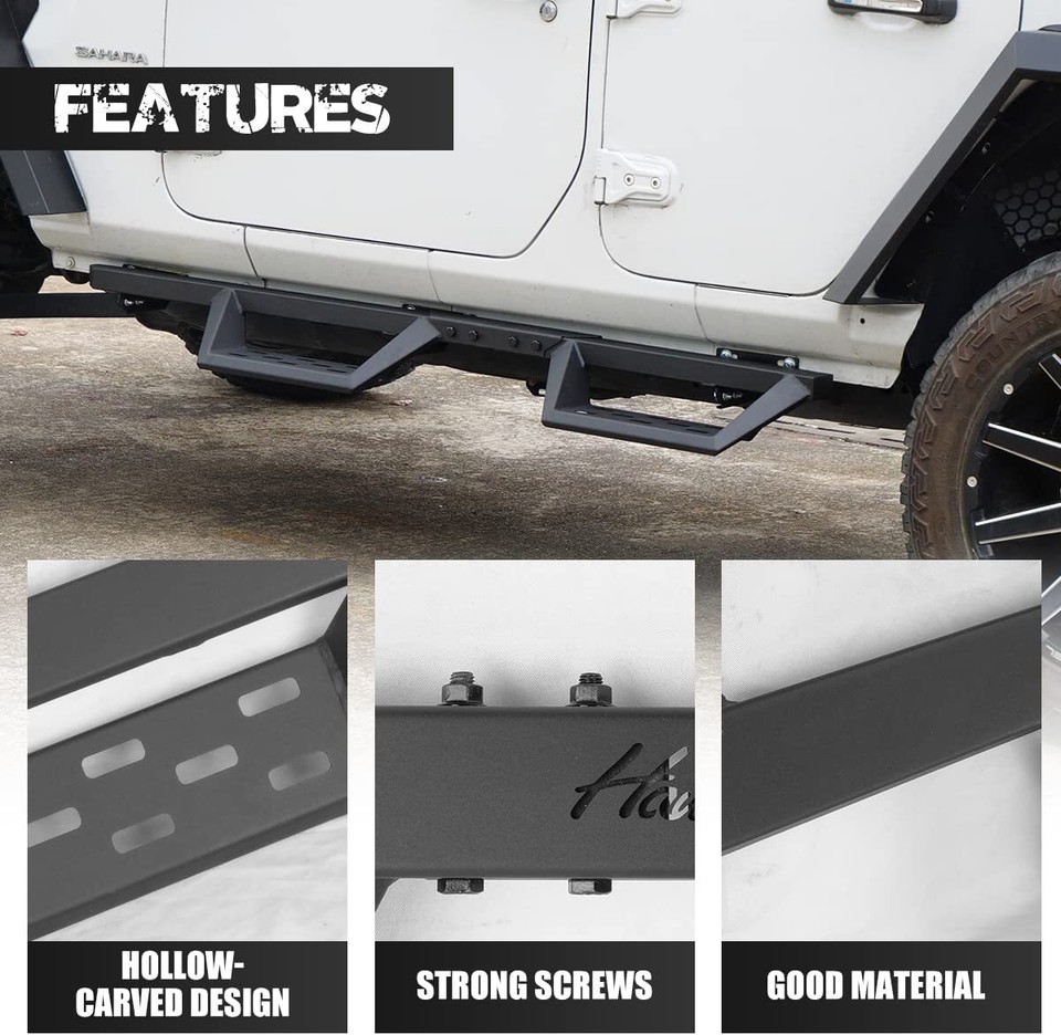 Side Steps For 2007-2018 Jeep Wrangler JK JKU 4 Doors Running Boards ...
