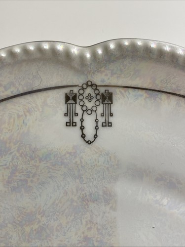 8" Ohme Porcelain Plate Iridescent Oil Slick Art Deco | eBay